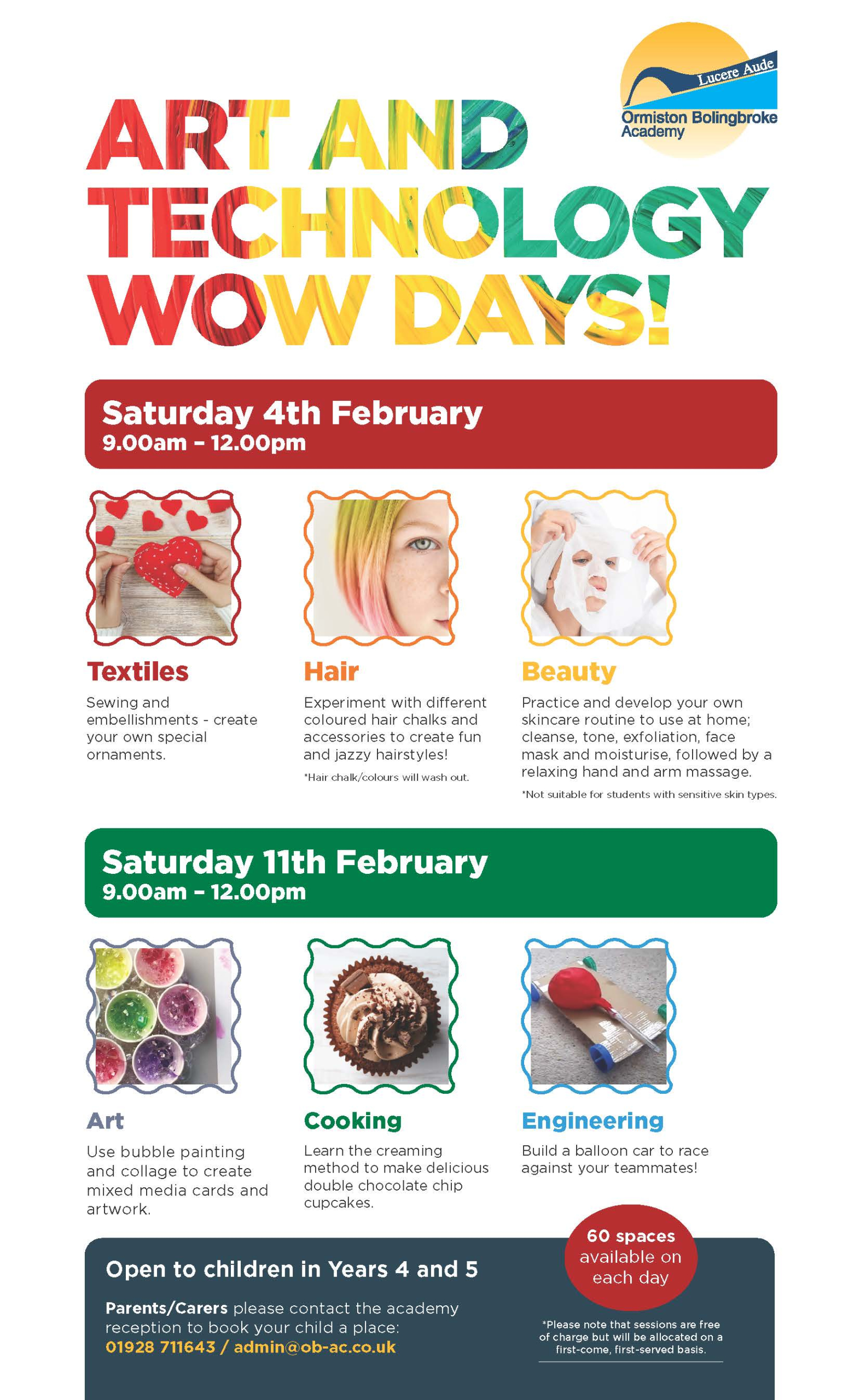 Ormiston Bolingbroke Academy - OBA WOW Days - Saturday 4th & 11th February