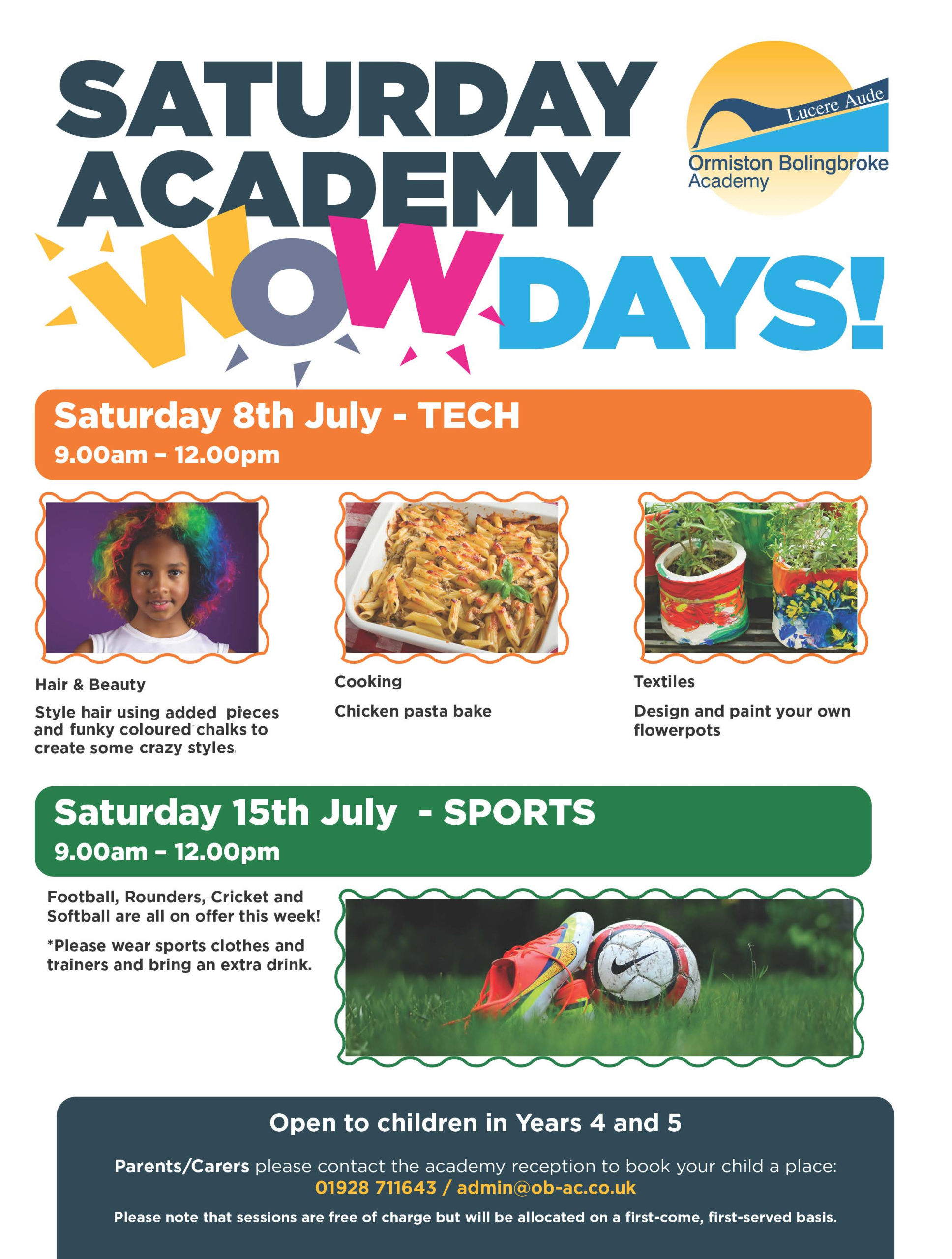 Ormiston Bolingbroke Academy - OBA WOW Days - July 2023