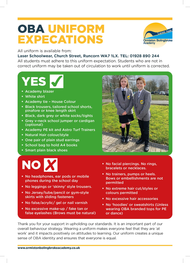 Ormiston Bolingbroke Academy - Uniform